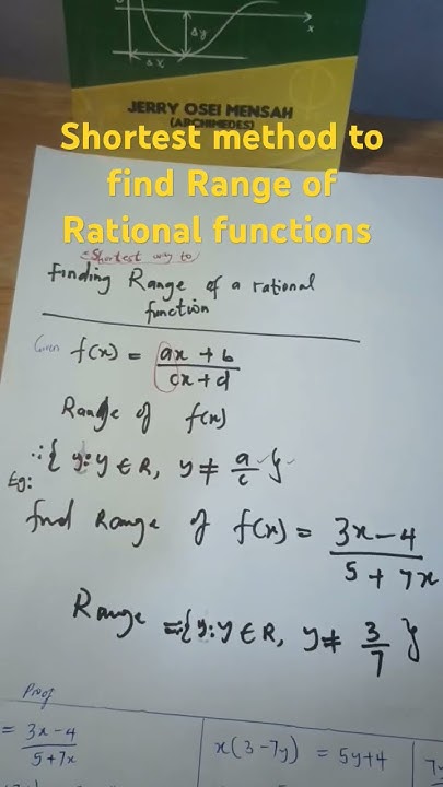 Shortest way to find Range of Rational function #maths #exam #education ...