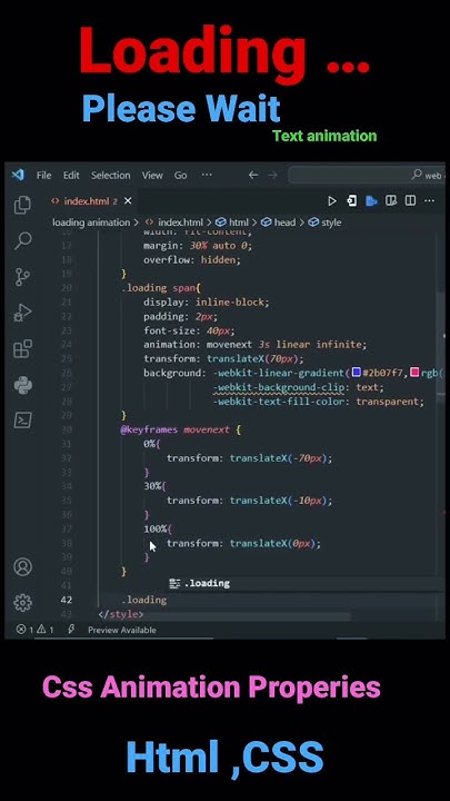 Loading Css Animation Using Animation Property Coding Cssanimation Css Textanimation Html