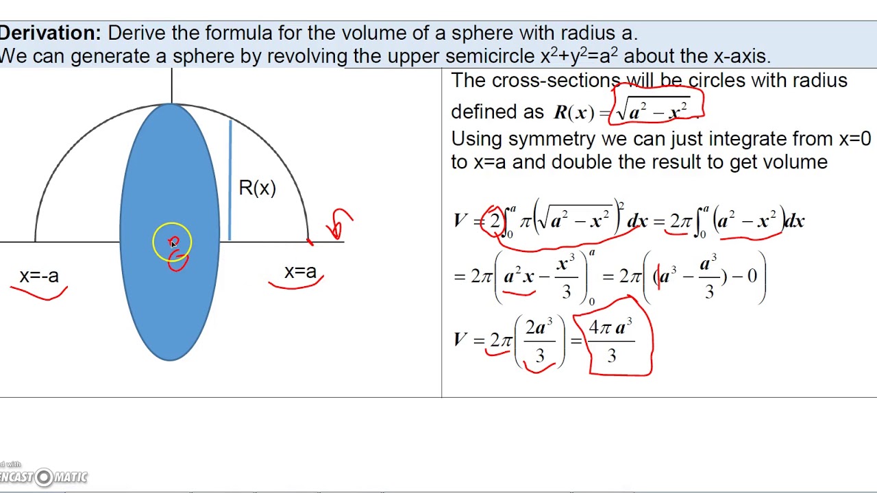 8 1B Cal2 App of Integrals Volumes By Disk Method x Axis Part 2 of 3 ...
