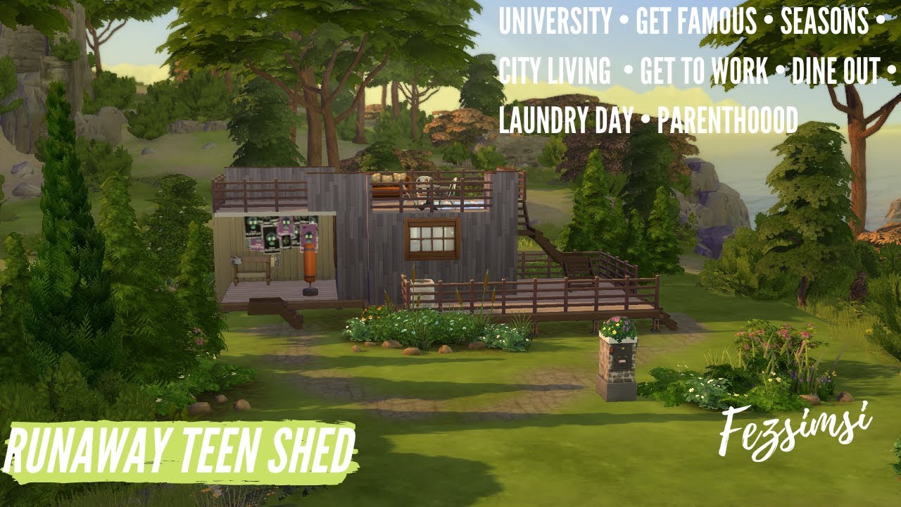 TS4 OFF THE GRID 20k Runaway teen shed - YouTube