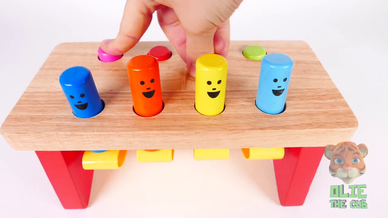 Learn Colors with Pounding Table Toy for Kids and Olie The Cub - YouTube