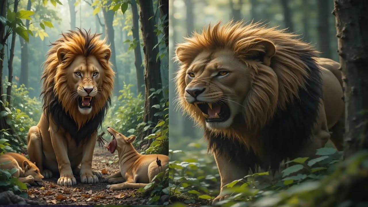 Story of lion and fox || Dangerous lion in forest - YouTube