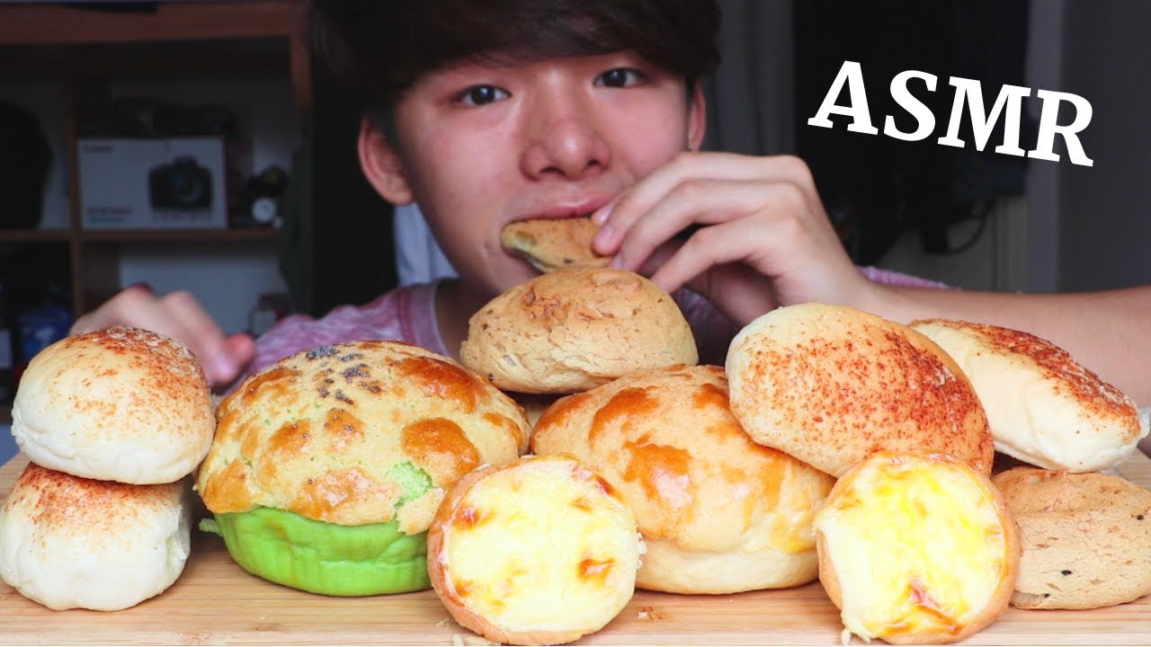 ASMR Eating Sounds | Delicious Bread with Hong Kong Style 🍞 (Soft Chewy ...