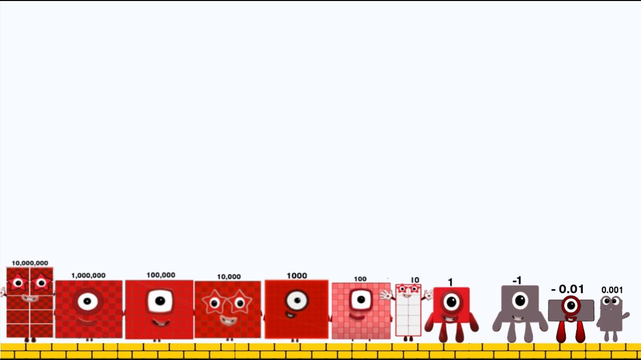 Numberblocks 10 divides the numbers 100 million, 200 million and 300 ...