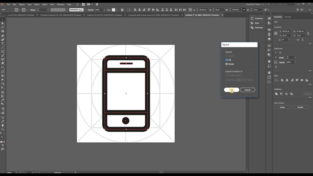 Create Mobile Icon in illustrator - YouTube