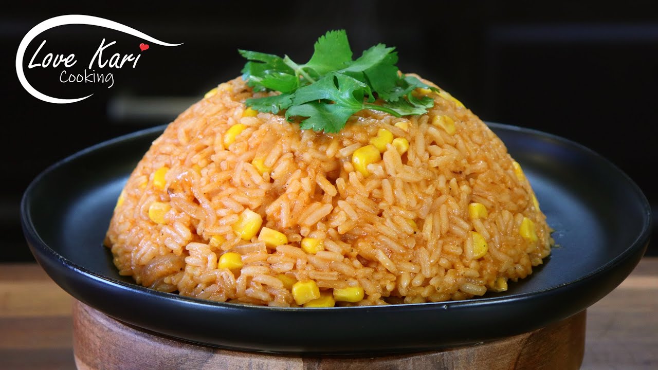 How to make Spanish Mexican Red Rice with Corn Arroz Rojo con Elote # ...