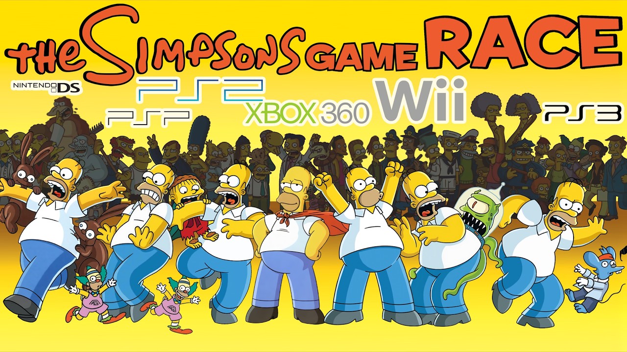 The Simpsons Game RACE But Everyone's Playing A Different Version - YouTube