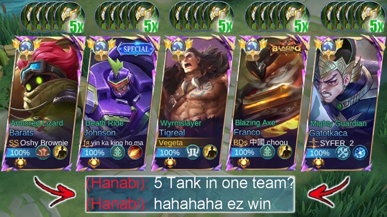 5 Man Tank in Ranked Game | Best Ranked Match Ever | MLBB - YouTube