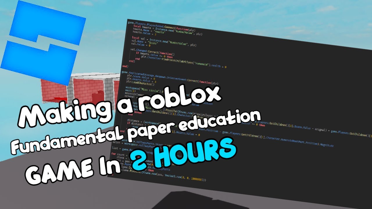 Making a Roblox Fundamental Paper Education Game in 2 HOURS - YouTube