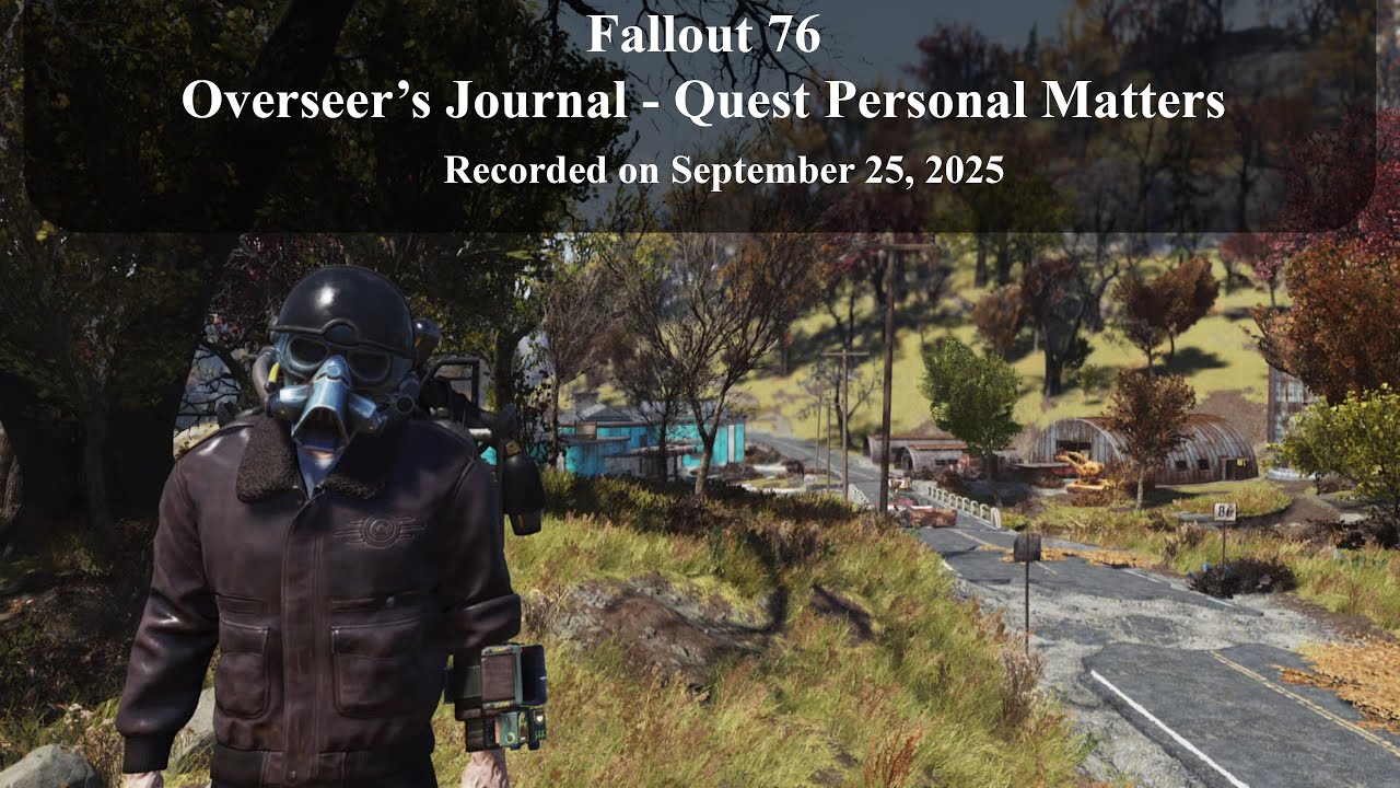 Fallout 76 Overseers Journal - Quest Personal Matters - YouTube