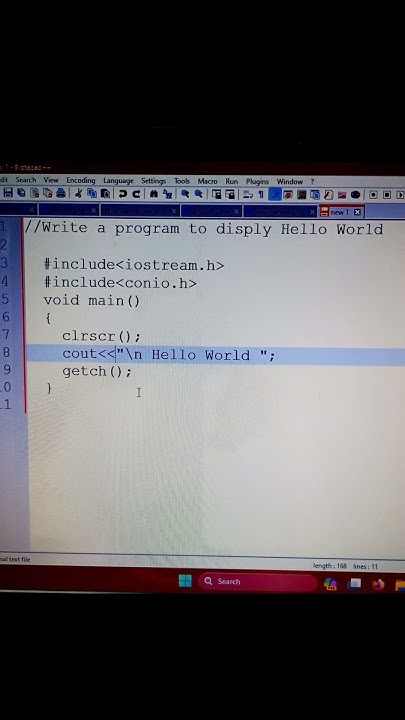 #programming language #C++ programming language #display Hello World on screen #viral short # ...