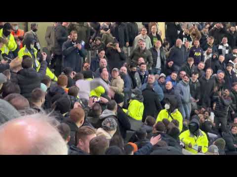 Tottenham Hotspur’s fans fighting with Chelsea FC fans
