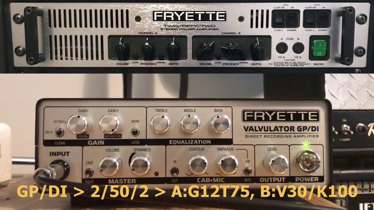 Fryette GP/DI (slaved into 2/50/2) - 7 String Metal - YouTube