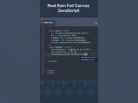 Create Rain Canvas in javascript | HTML5 Canvas #shorts #css #developer #coding - YouTube