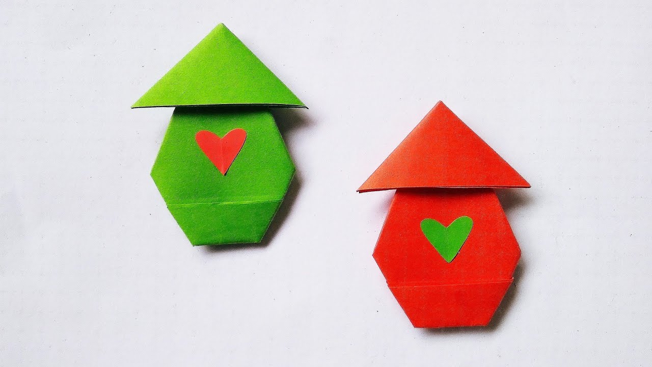 Cara Membuat Origami Lampu Meja | Origami Table Lamp | Paper Crafts ...