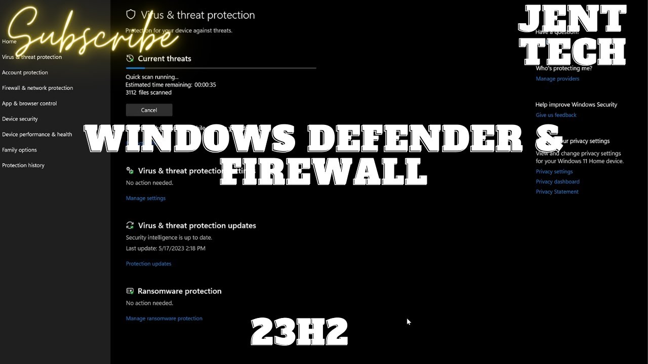 Windows Firewall and Defender in Windows 11 23H2 - YouTube