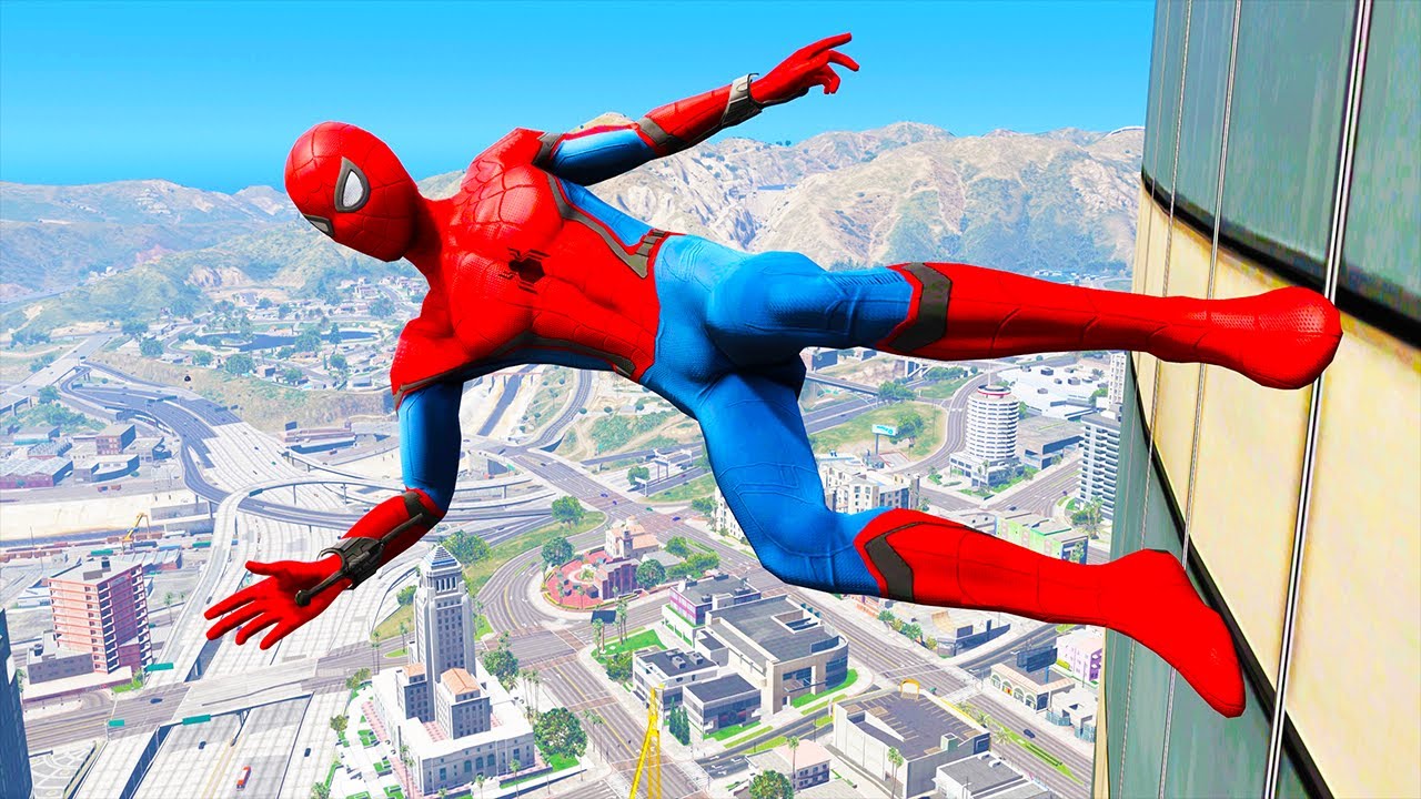 GTA 5 Spiderman Gameplay - Spider-Man Funny Moments & Fails, Jumps ...
