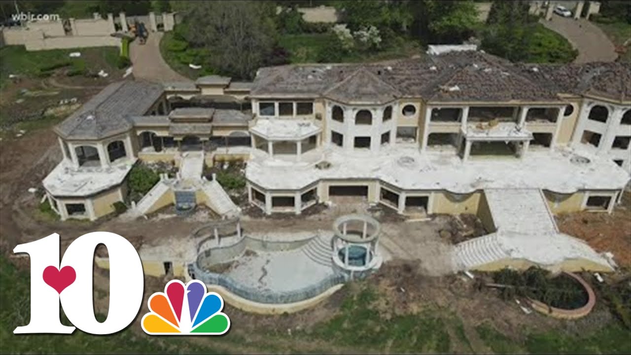 Drone video shows demolition underway at Villa Collina mansion - YouTube