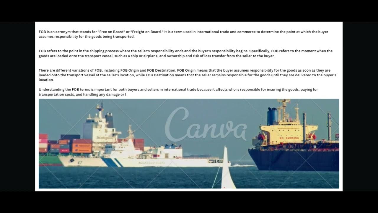 FOB is an acronym that stands for "Free on Board" - YouTube