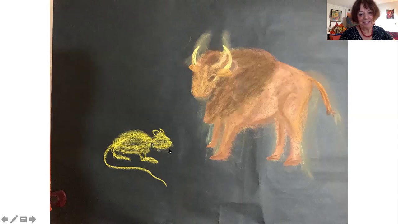 drawing buffalo and jumping mouse - YouTube