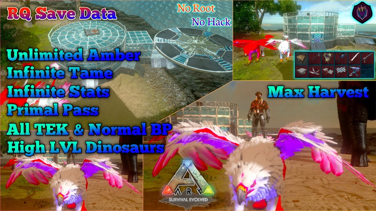 ARK:Mobile RQ Save Data🔥 Infinite Stats 🔥 Infinite Tame🔥All TEK BP 🔥 ...