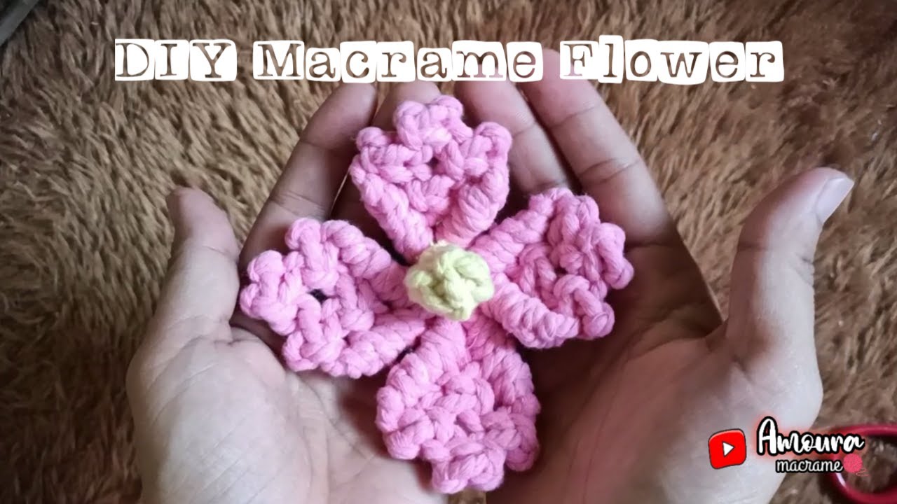 DIY Macrame Flower. Easy Macrame Flower Tutorial. Macrame Floral - YouTube