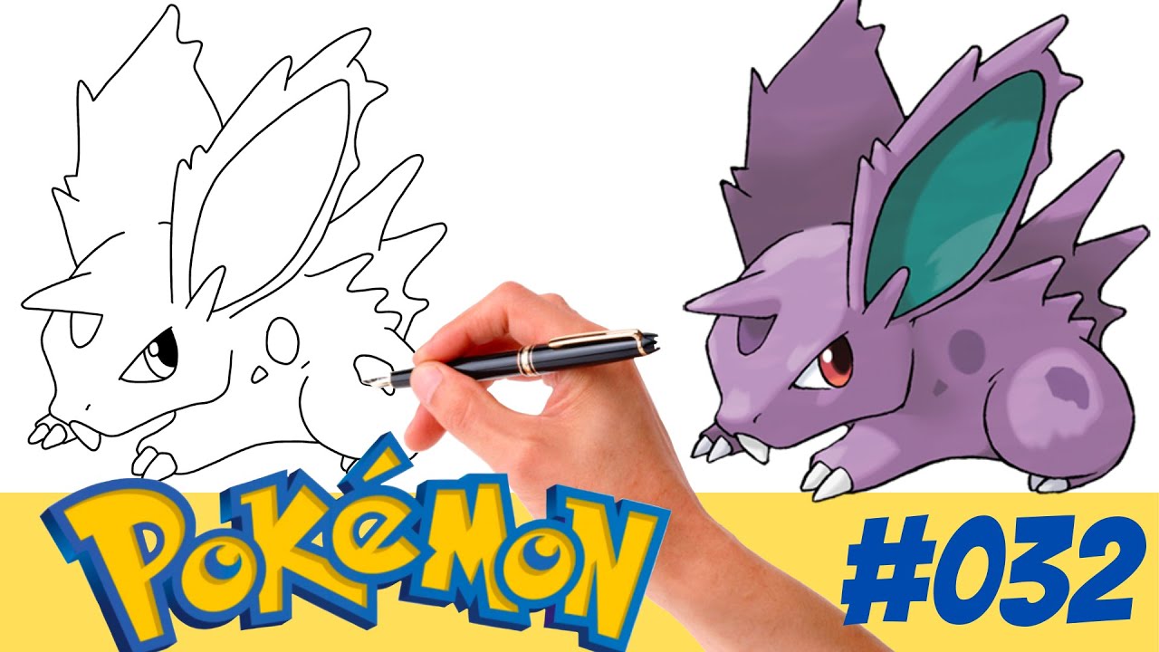 Cómo dibujar MALE NIDORAN POKEMON #032 | FÁCIL | Generación 1 - YouTube