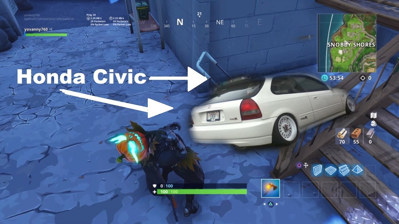 Honda Civic Location in Fortnite!! - YouTube