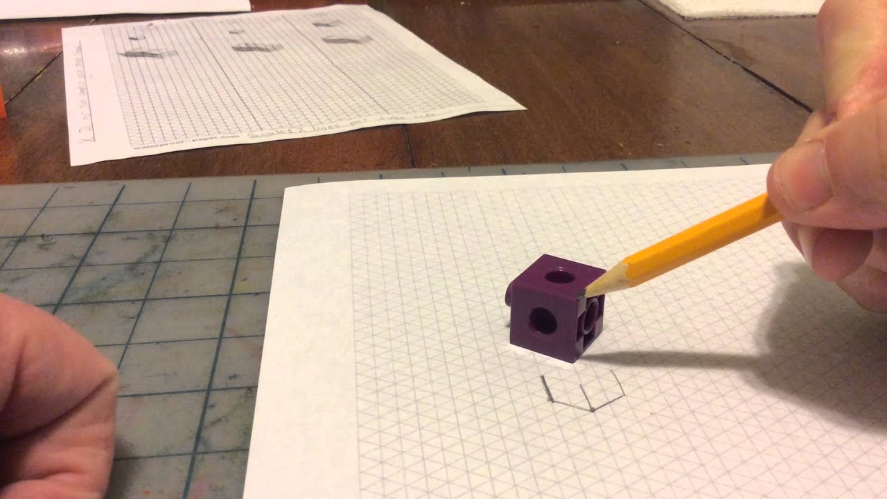 Isometric Sketching of Single Cube - YouTube