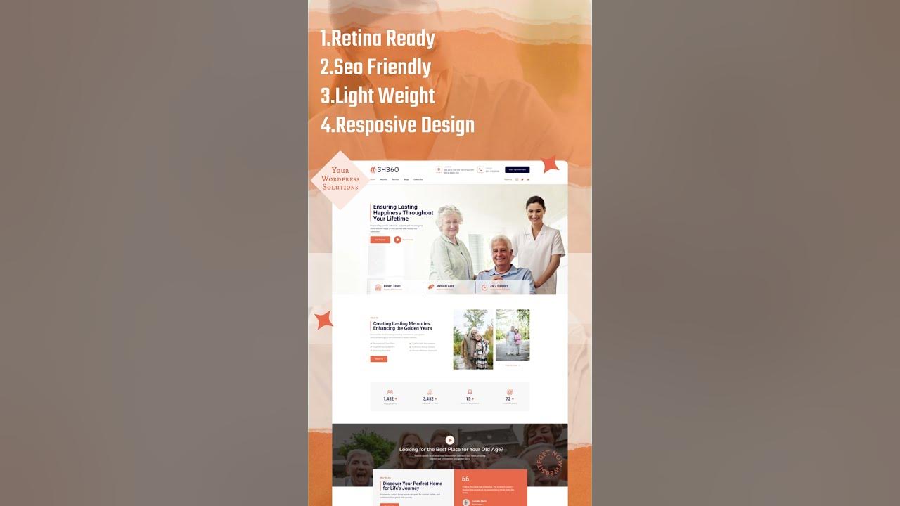 Senior healthcare web design using wordpress elementor - YouTube