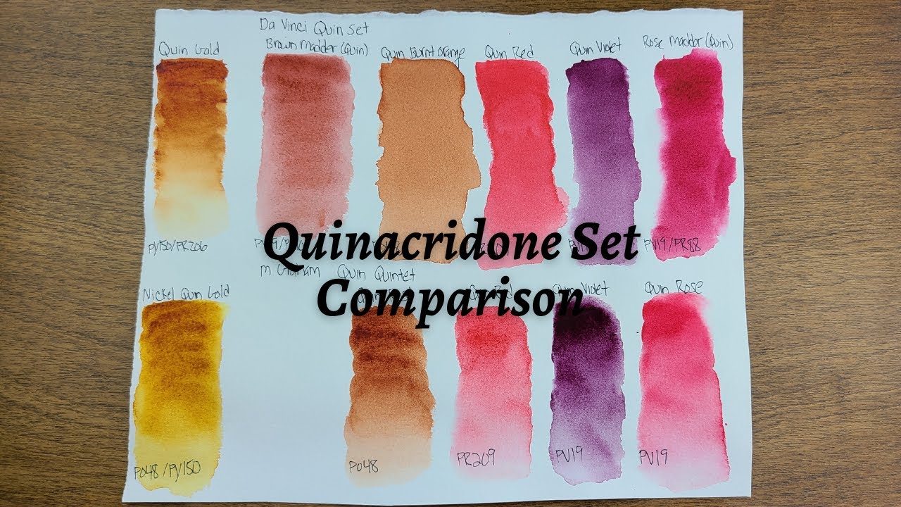 Watercolor Comparison Da Vinci Quinacridone set and M Graham ...