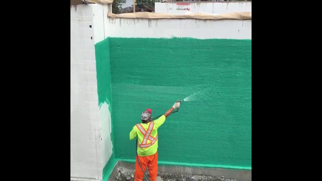 Rub-R-Wall Waterproofing on Residential ICF Foundation - YouTube