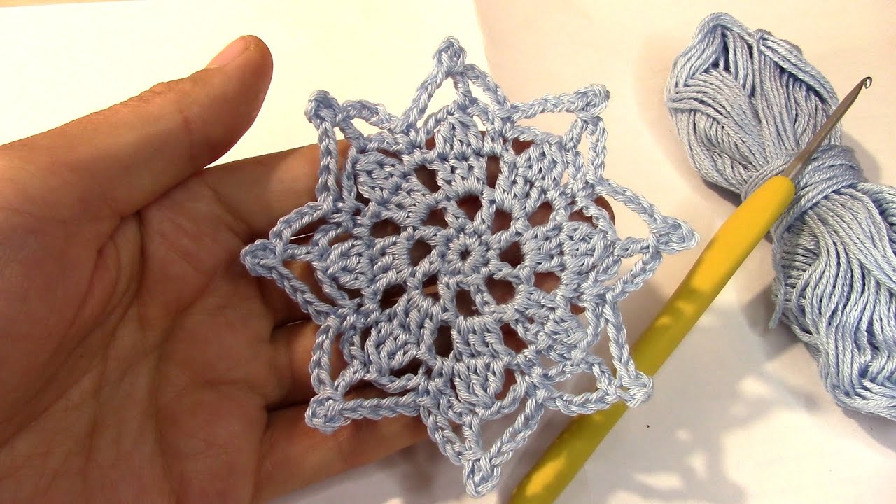 Crochet flower motif tutorial lace motif pattern - YouTube