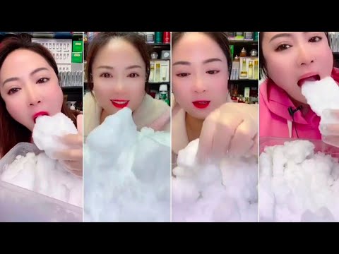 WHITE ICE EATING ASMR 💙 ICE EATING ASMR 💙 Snow-white ASMR 💙 - YouTube