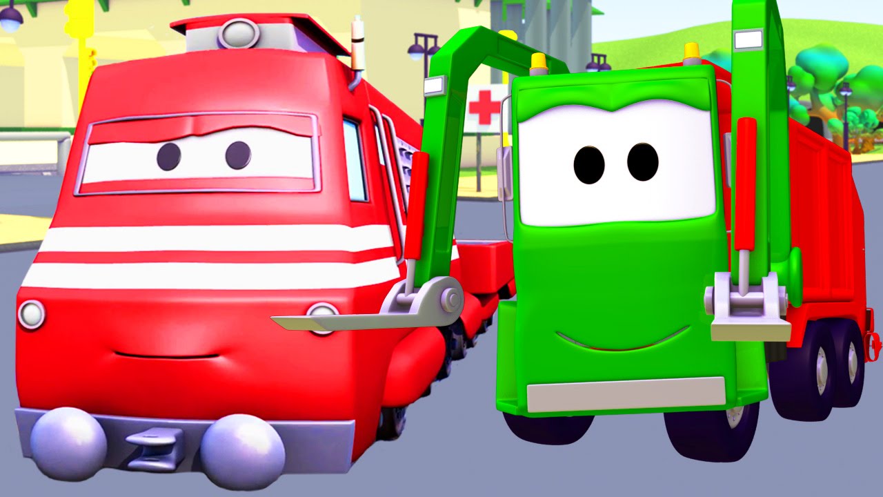 Troy the Train and the Garbage Truck in Car City | Trains & Trucks ...