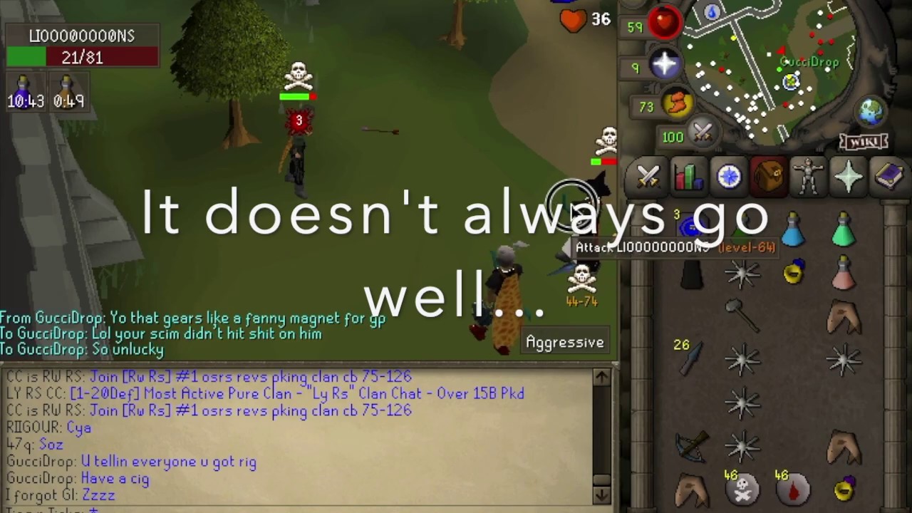 OSRS Low Level Gmaul Pking - 59 Cb - Big combos, Fire Cape, 13 Prayer ...