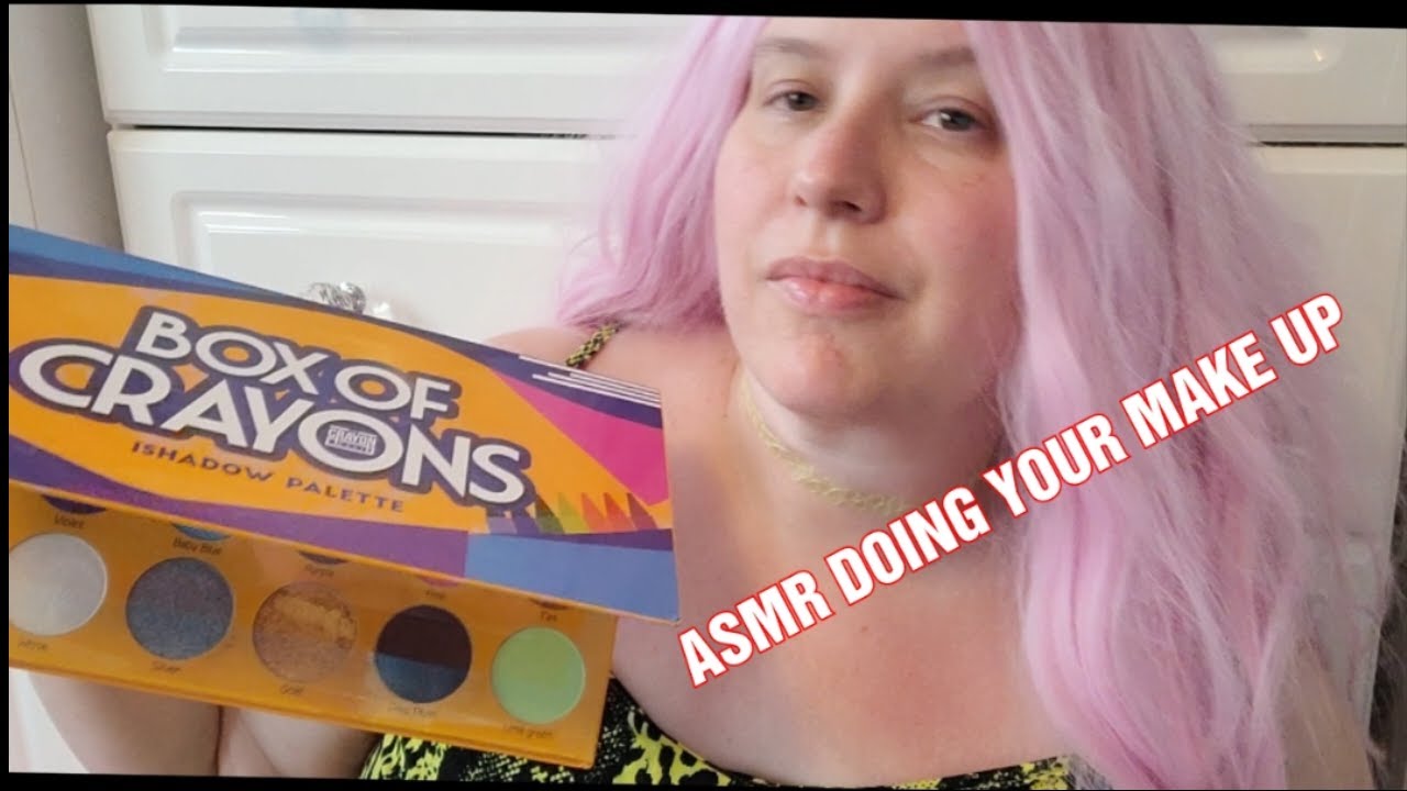 ASMR Let me do your MAKE UP with my box of Crayons eye shadow Pallet ...