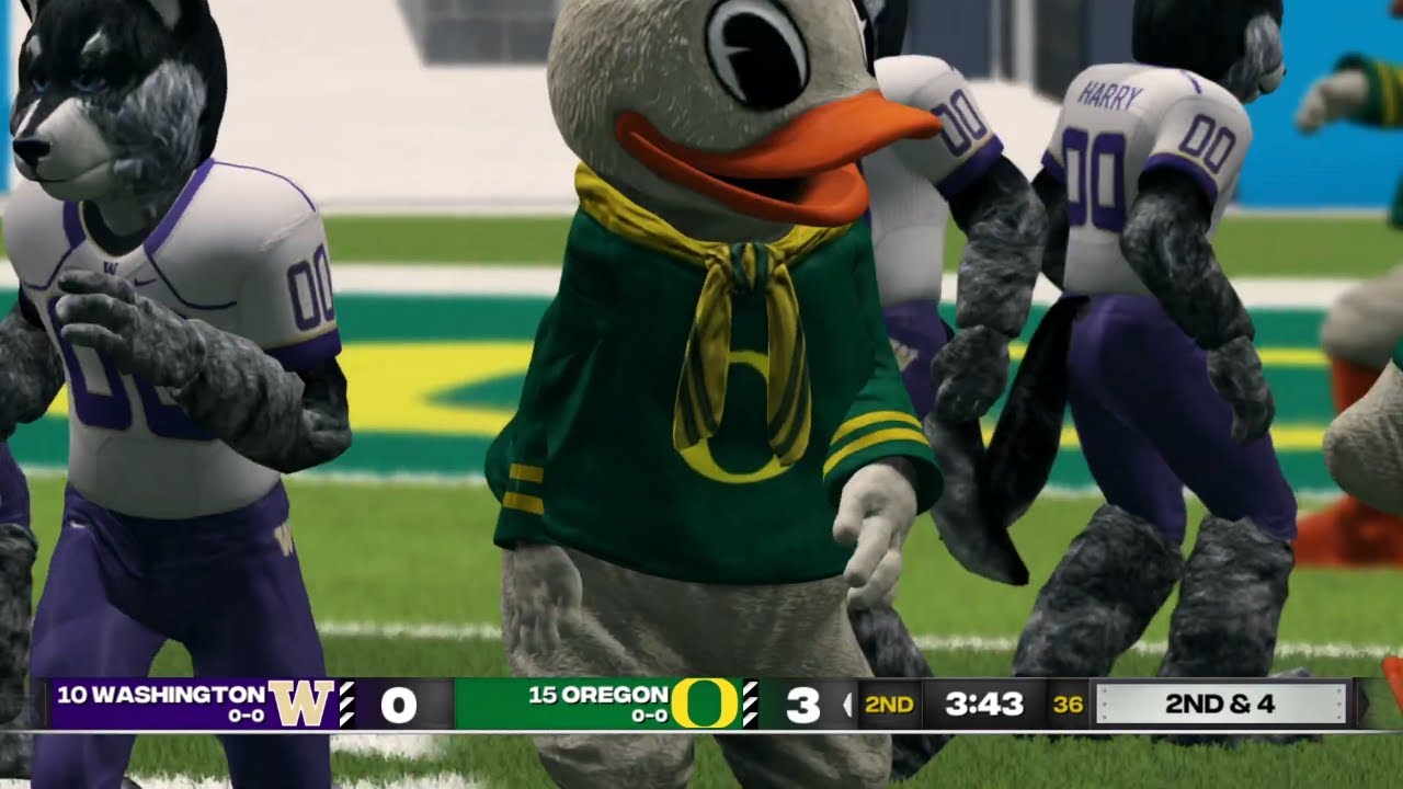 College Football Rivalry: Huskies vs. Ducks Mascot Battle - YouTube