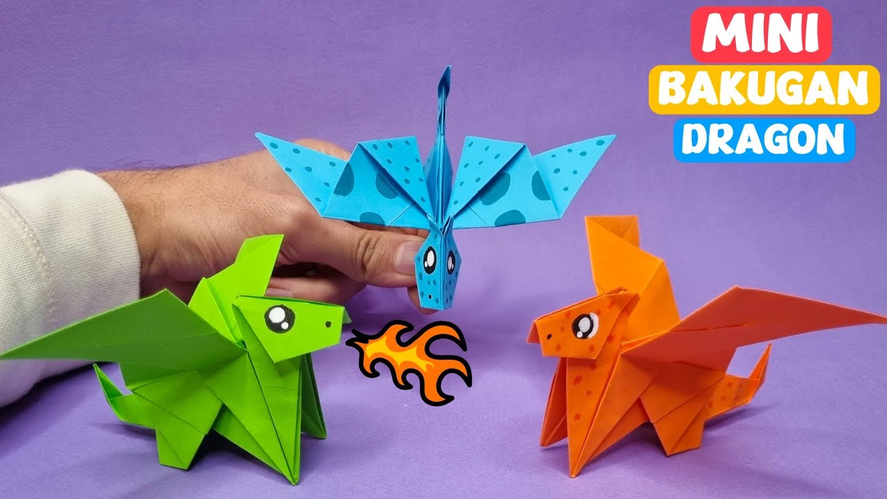 How to Make a Origami Mini Dragon - Paper Mini Bakugan Dragon - YouTube