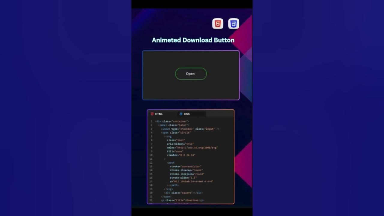 Animated Download Button using css#shortfeed #shorts #design #coding #mrcodding #shorts - YouTube