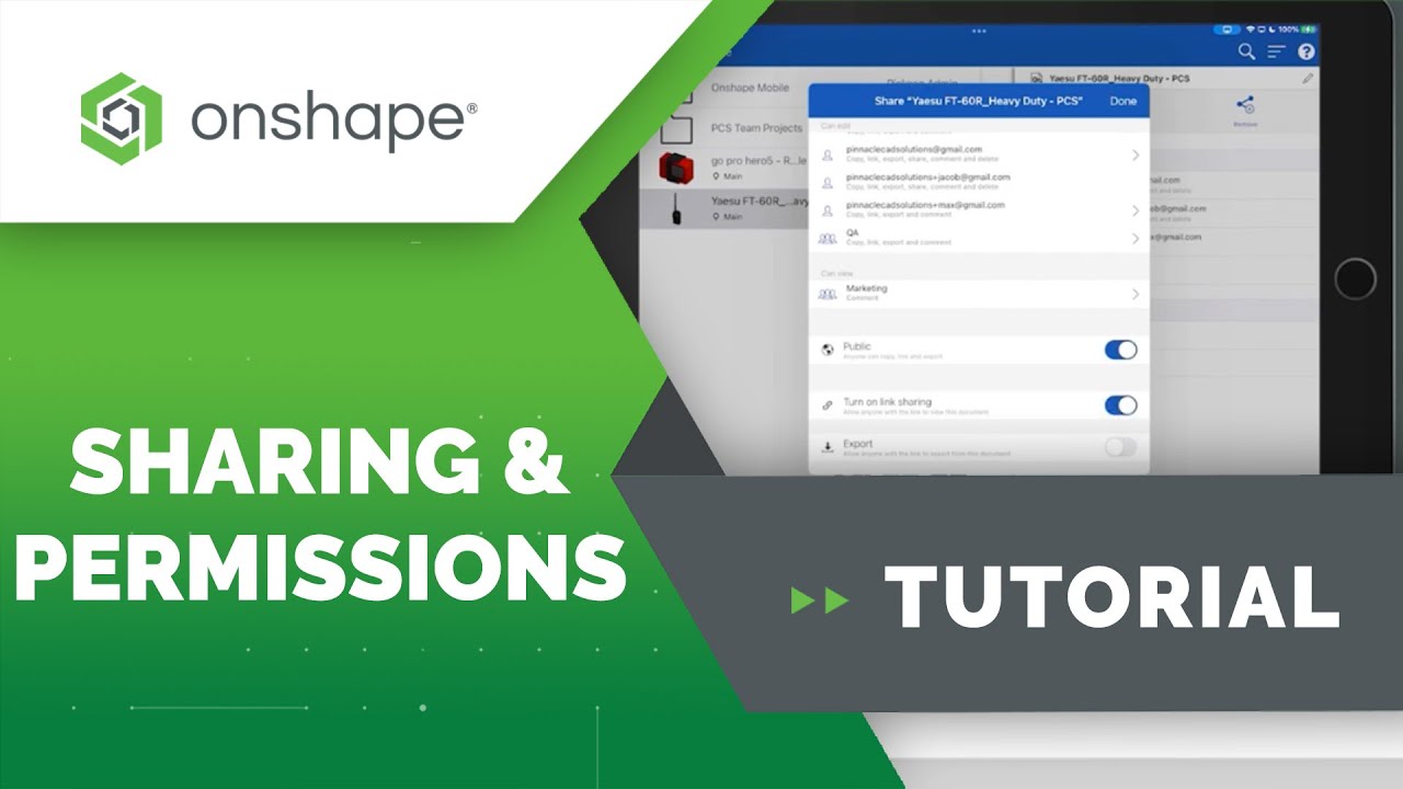 How to Share a Document on Onshape iOS Mobile - YouTube