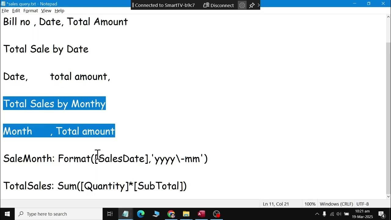 How to collect Sales month wise and date wise in Ms Access 2019 Part 01 - YouTube