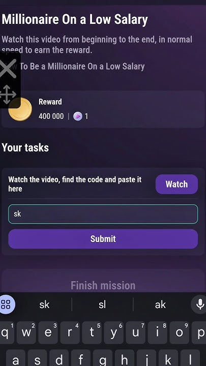 Millionaire On a Low Salary Tap Swap video code. #shorts - YouTube