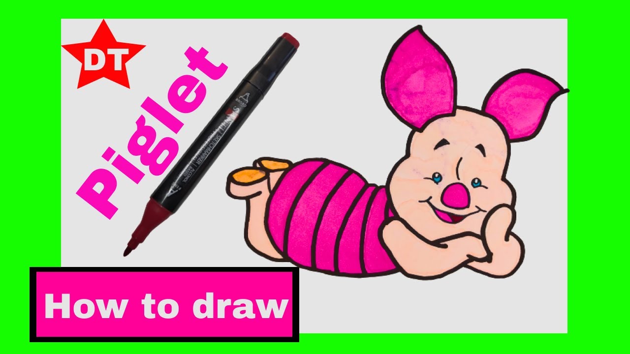 How to Draw Piglet - YouTube