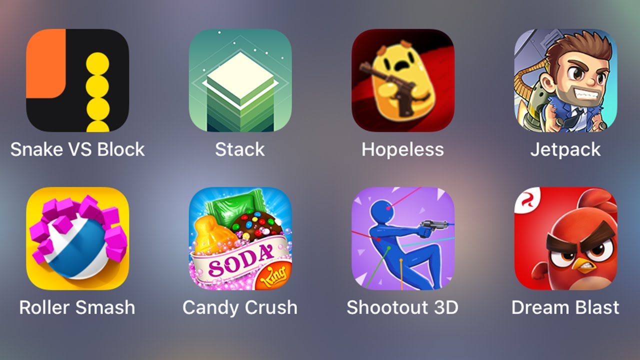 Snake VS Block, Hopeless, Jetpack, Roller Smash, Candy Crush ...