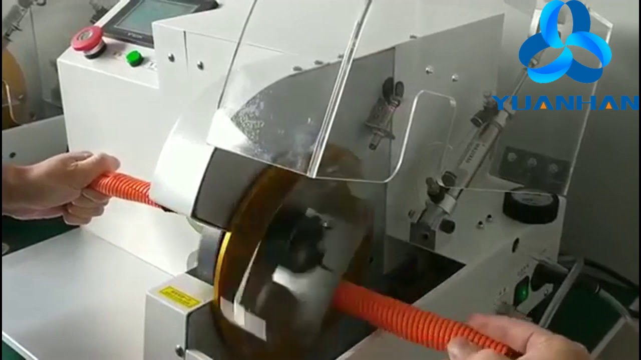 Automatic corrugated pipe tape wrapping machine, hose tube taping ...