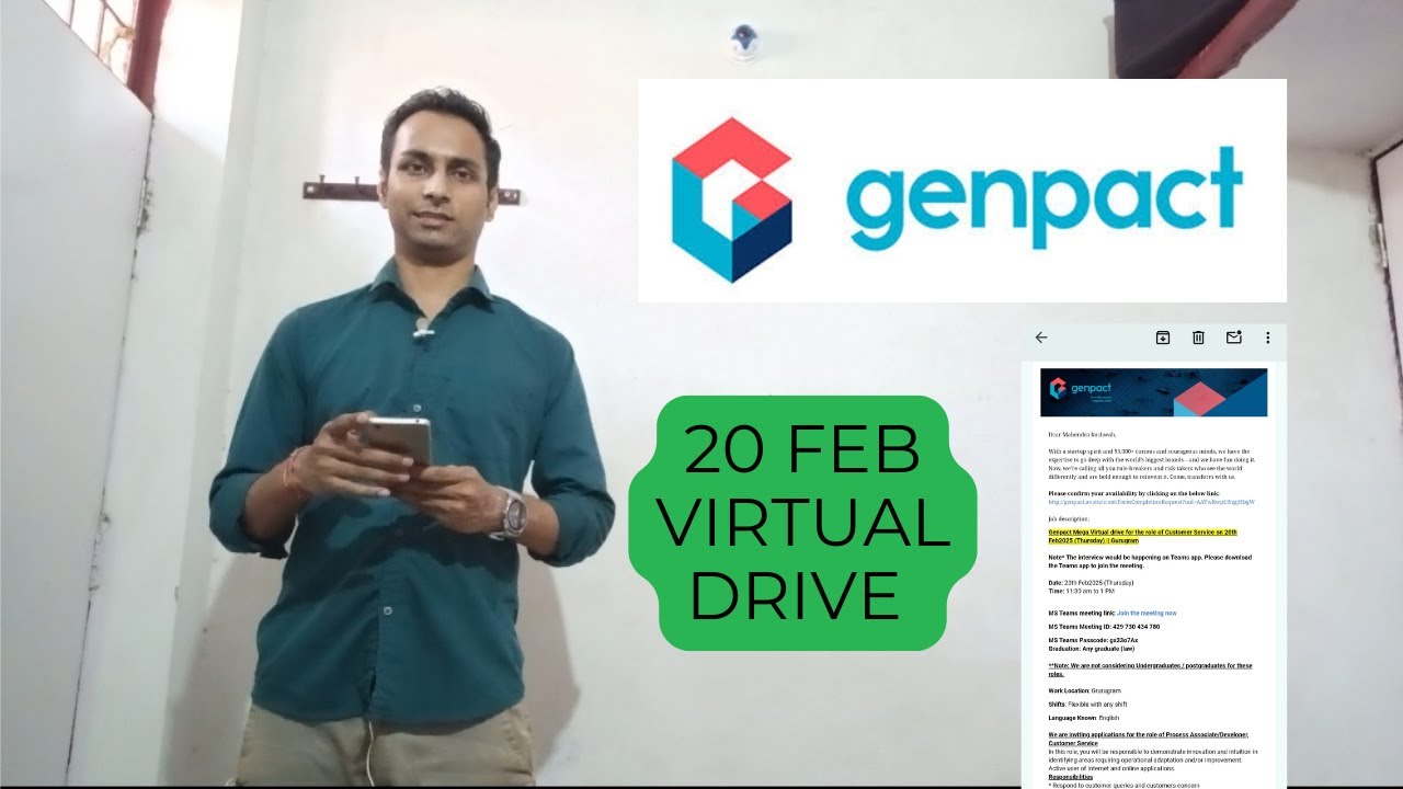 Genpact Virtual Drive Hiring 20 feb 2025 Live #interview - YouTube