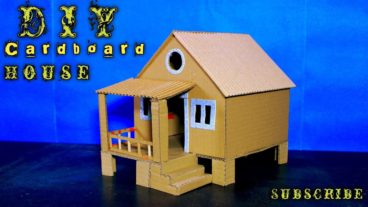 Cardboard House Very Simple // DIY Cardboard House model // How To make A House Out of Cardboard ...