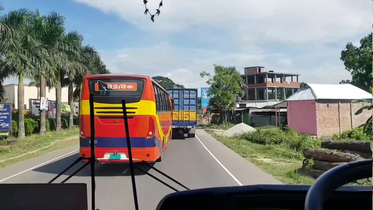 Unique and S.alam running smoothly | Dhaka - Chittagong highway | Bus ...