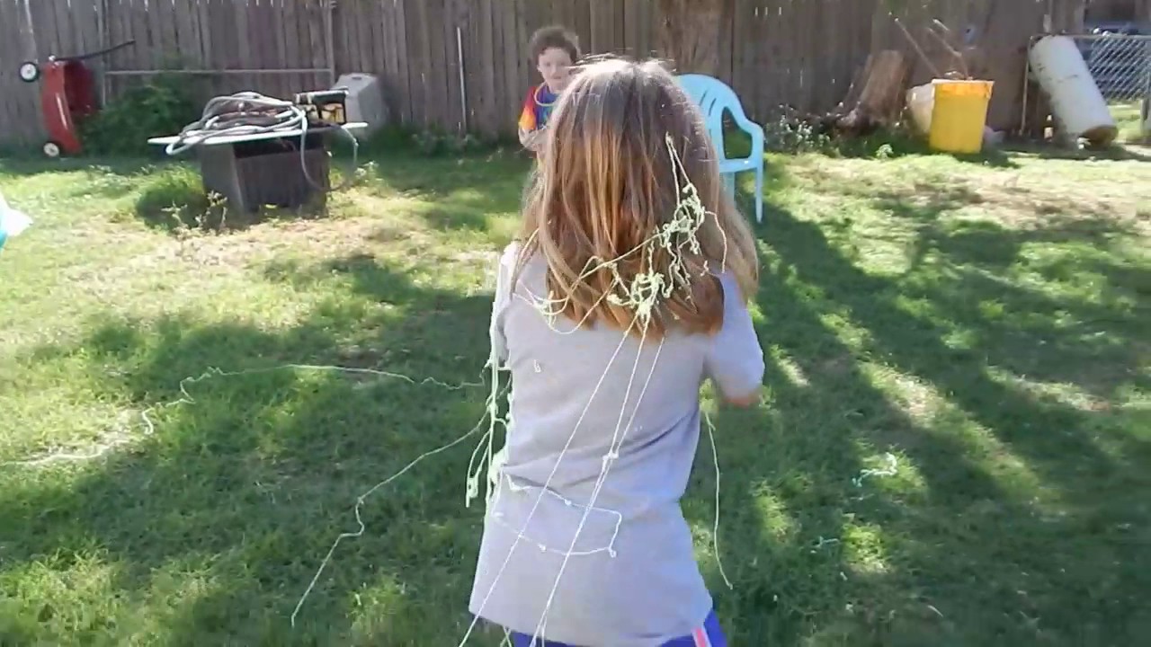 Silly string war with Lucas! - YouTube